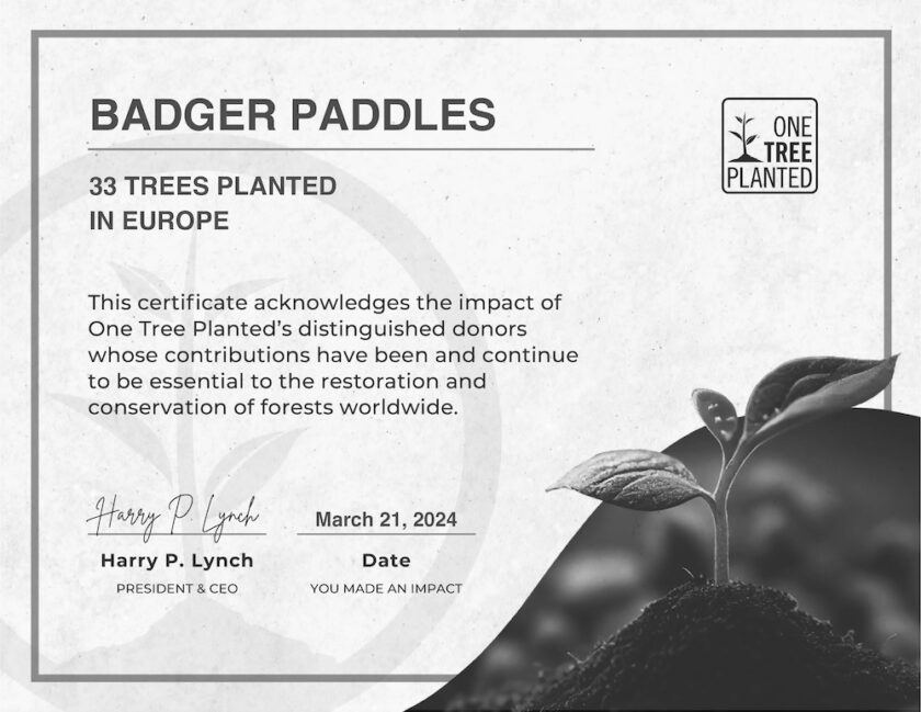 Trees Planted To Date - Badger Paddles